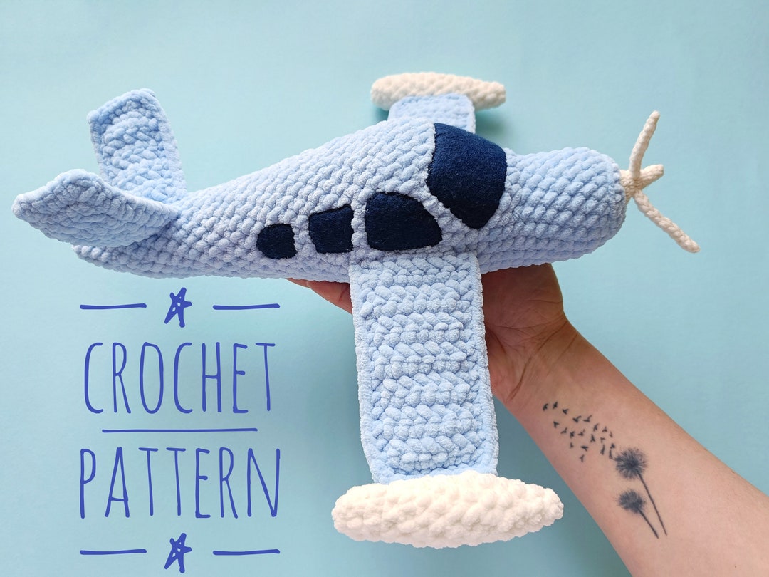 Crochet Pattern Airplane Like Bonanza Beechcraft With V-tail, Amigurumi ...