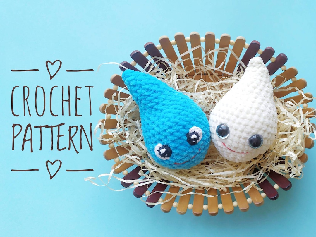 Water Drop Crochet Pattern, Raindrop Plush Crochet Pattern, Amigurumi ...