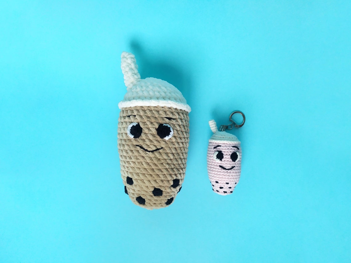 Crochet keychain pattern amigurumi Boba plush toy stuffed | Etsy