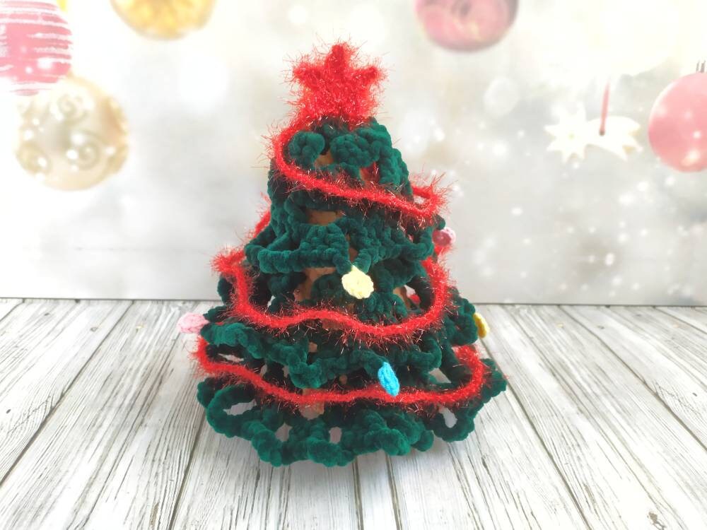 Mini Christmas Tree Plush Crochet Pattern for Beginners | Etsy