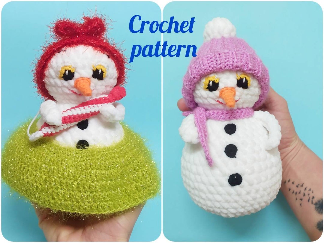 Snowman Crochet Pattern, Primitive Snowman Decoration, Snowman Shelf ...