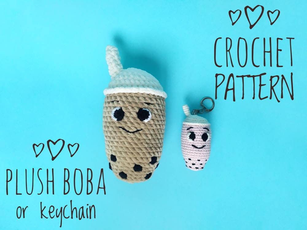 Crochet Keychain Pattern Amigurumi Boba Plush Toy Stuffed | Etsy