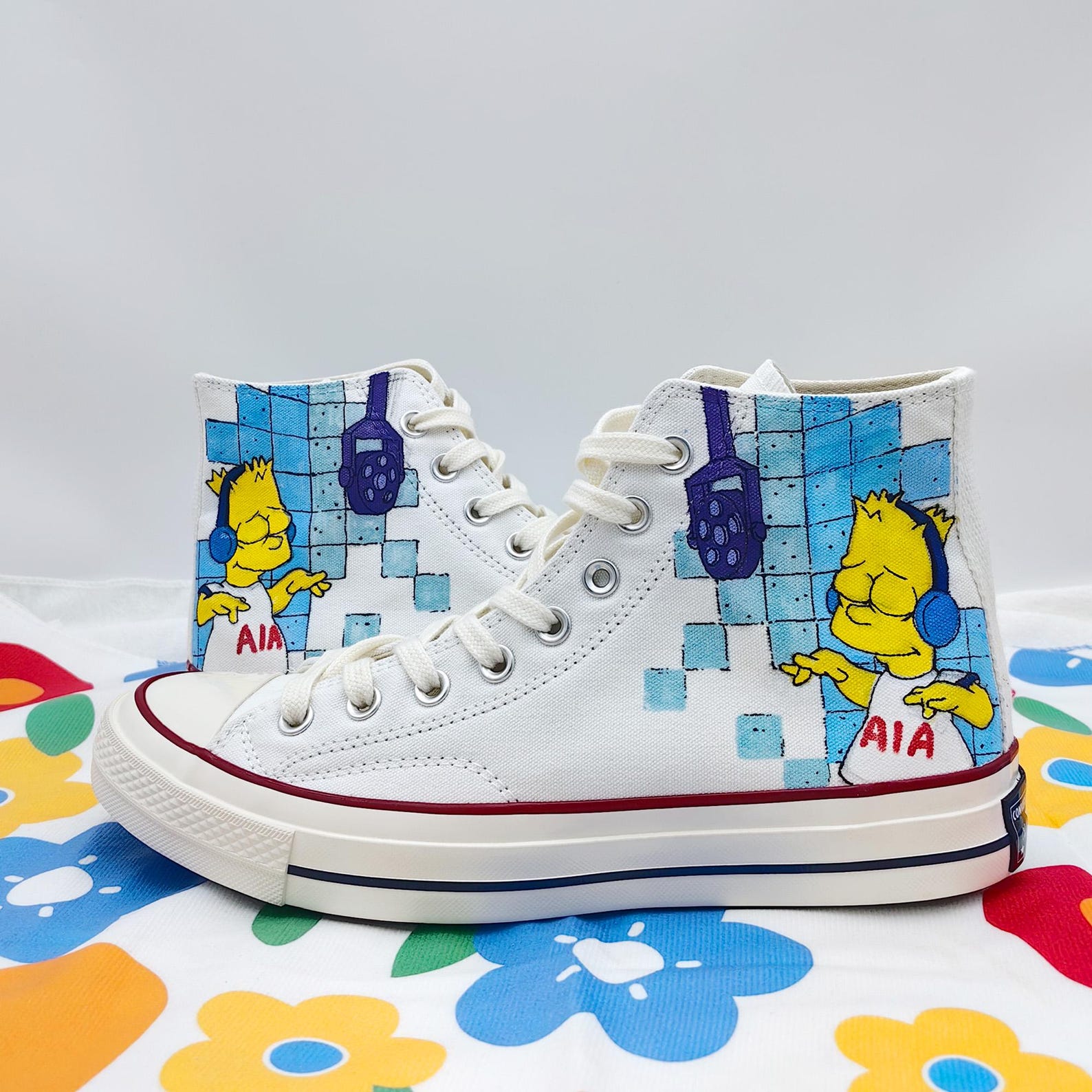 Hand Painted Shoes,cartoon for Simpsons Family Sneakers,wearable Art ...