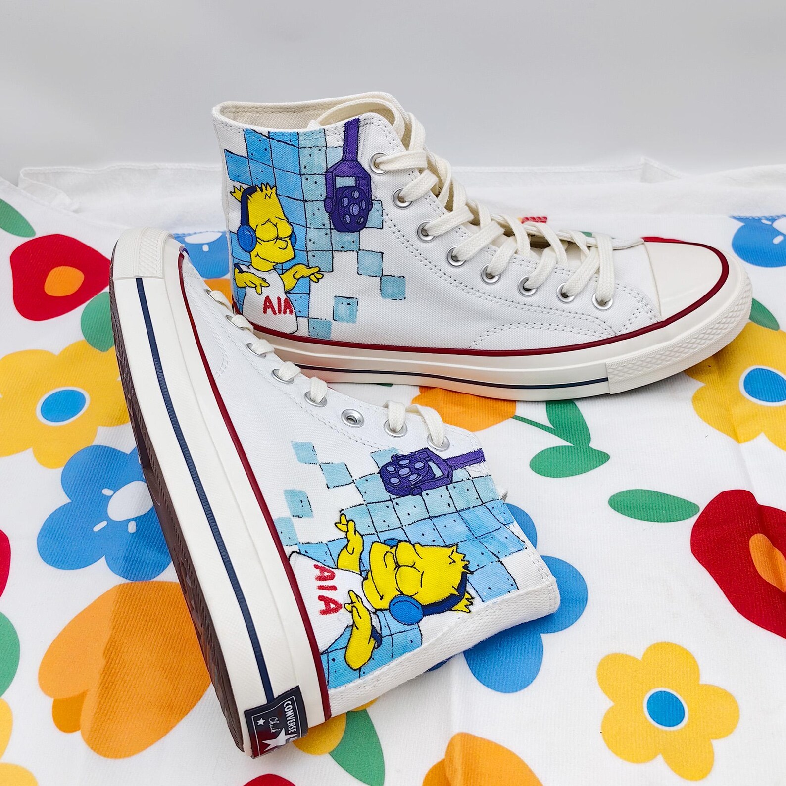 Hand Painted Shoes,cartoon for Simpsons Family Sneakers,wearable Art ...