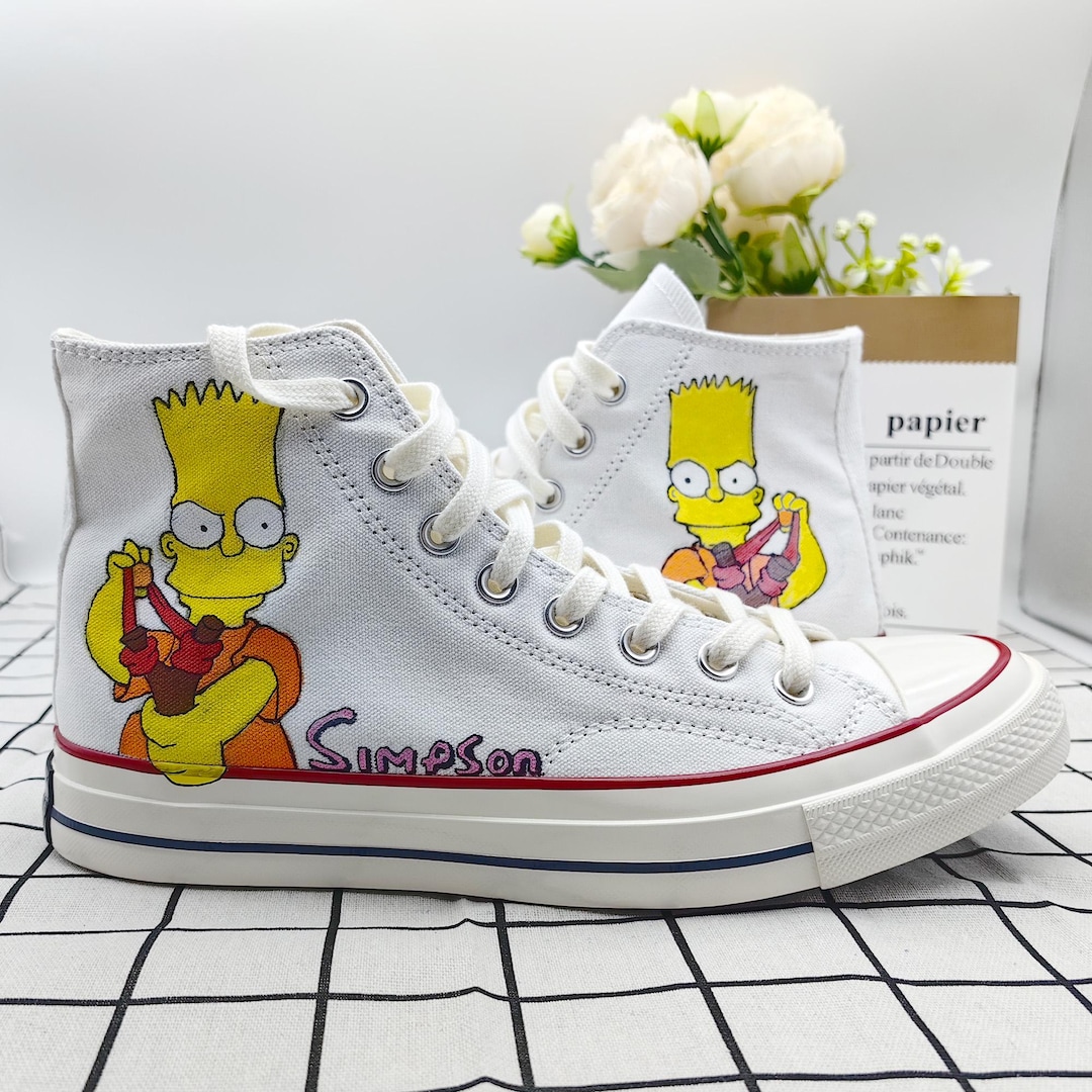 Hand Painted Shoes,unique Simpsons Family Sneakers,unisex Wearable Art ...