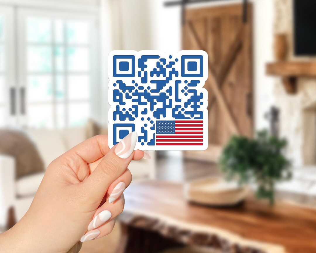 Flag Trump Dance QR Code Sticker Indoor Outdoor Vinyl Decal Sticker Car ...