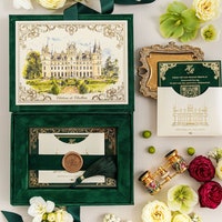 Velvet Box for 5x7" Party Invitations, Ivory Velvet Wedding Invitations ...