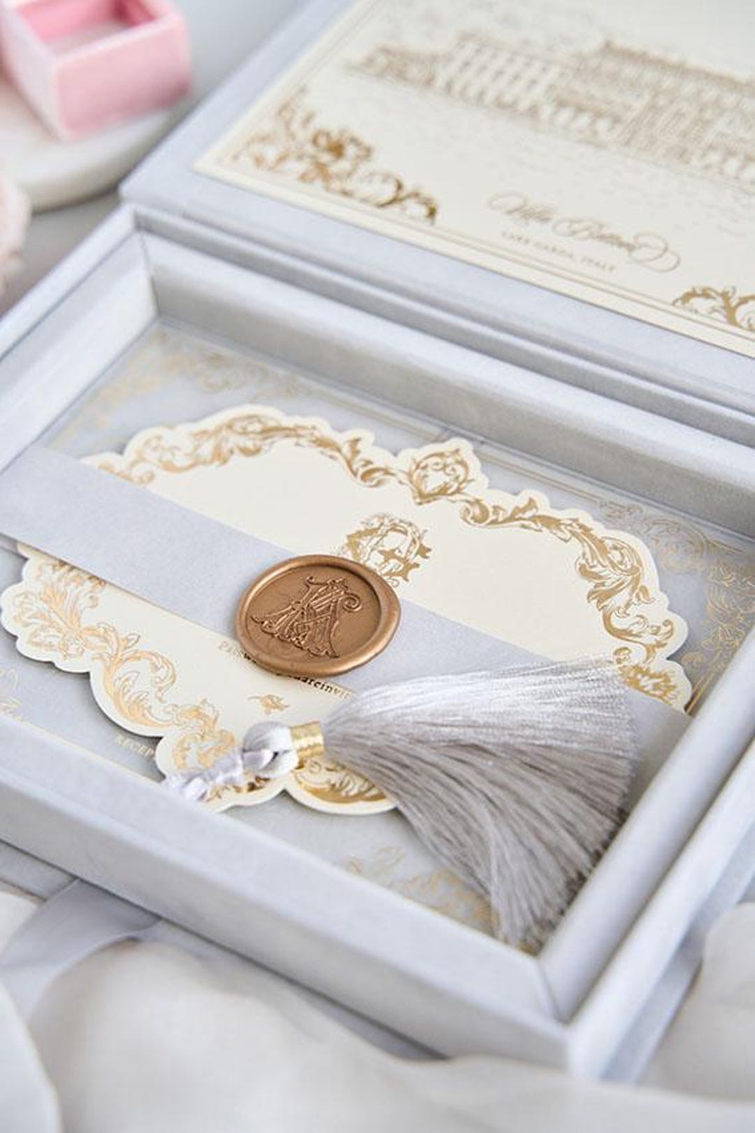 Luxury Invitation Box - Destination Wedding - Custom Venue Sketch ...