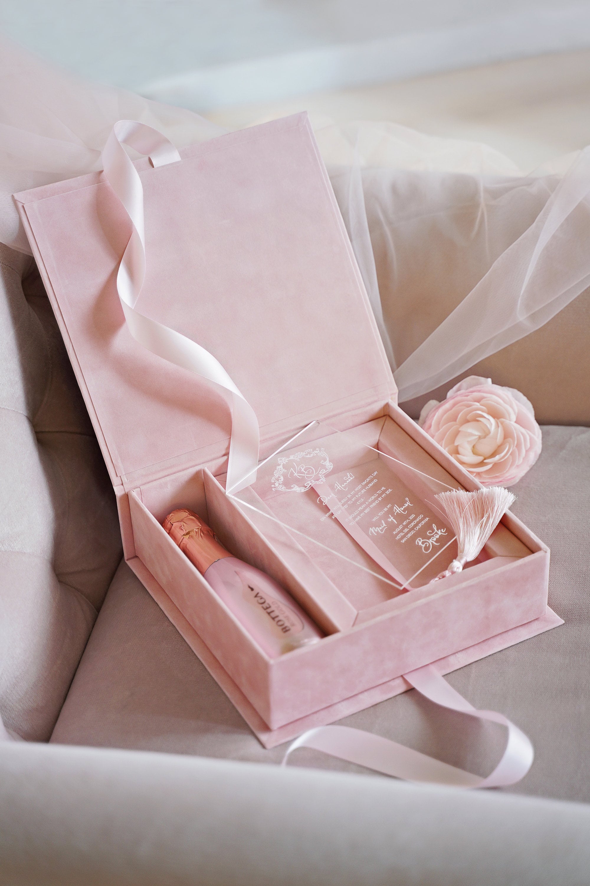 Wedding Invitation Box Powder Pink With Department for - Etsy
