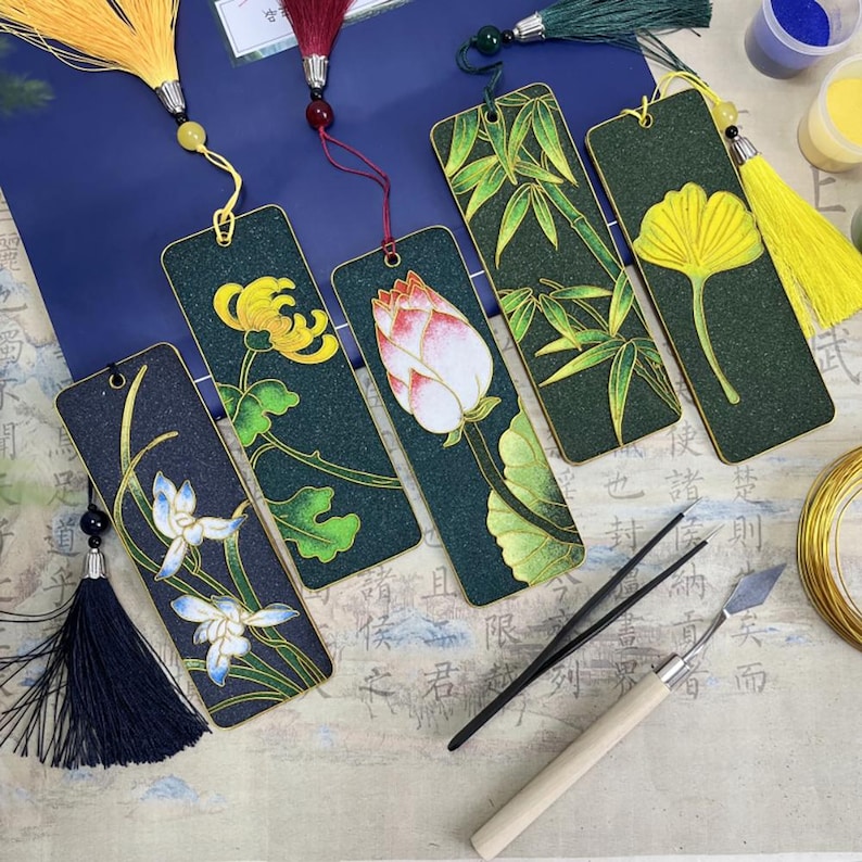 DIY Plants Cloisonne Enamel Bookmarks Art Crafts Ideas Hobbies for ...