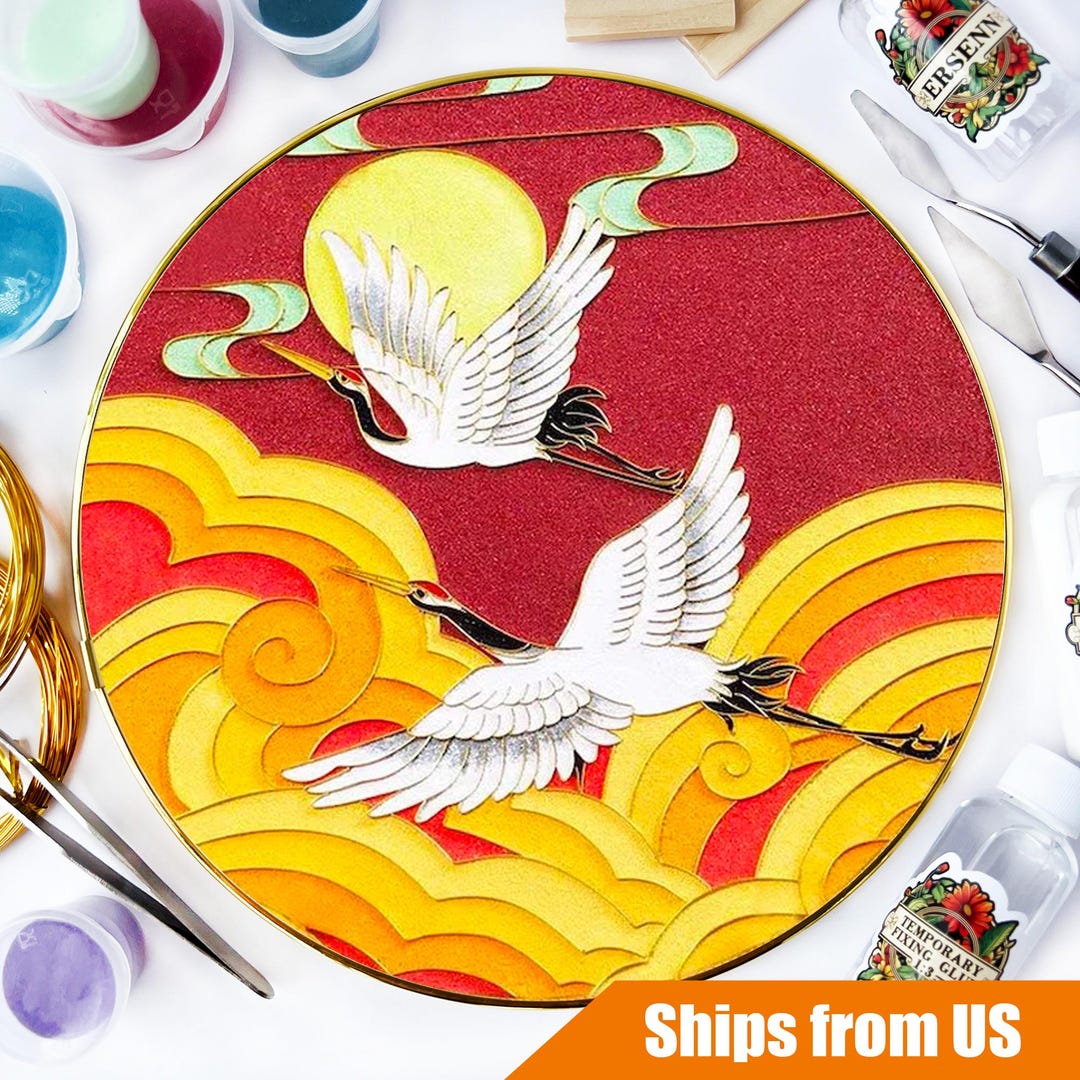 Cranes in the Sunrise Cloisonne DIY Kit Modern Arts and Crafts for ...