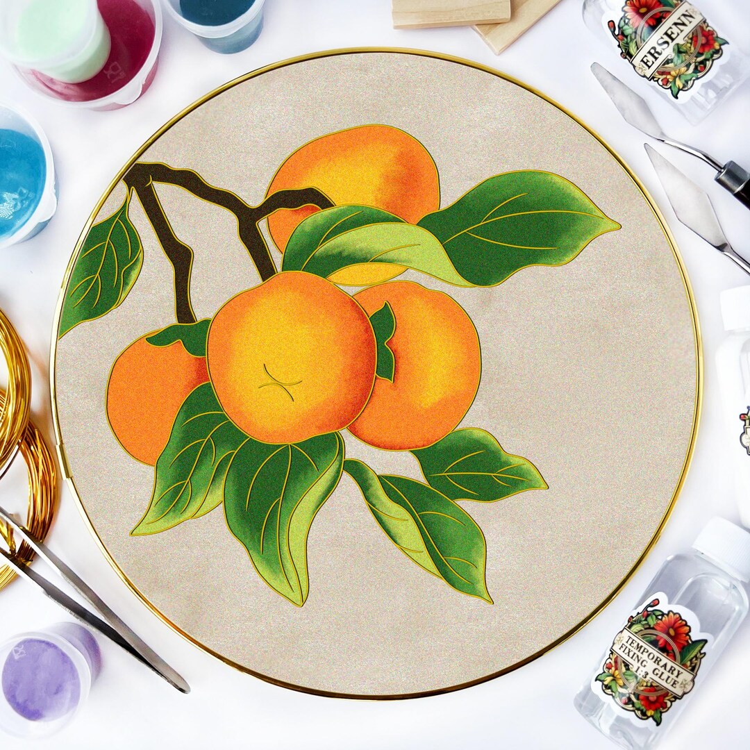 Cloisonne DIY Kit - Ripe Persimmons Design - Perfect Craft Set for Home Decor and Gift Giving - Etsy