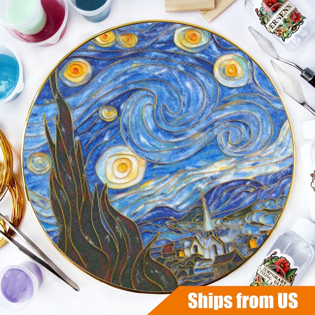 Starry Night Cloisonne DIY Kit-perfect Gift for Art Lovers-art Kits for ...