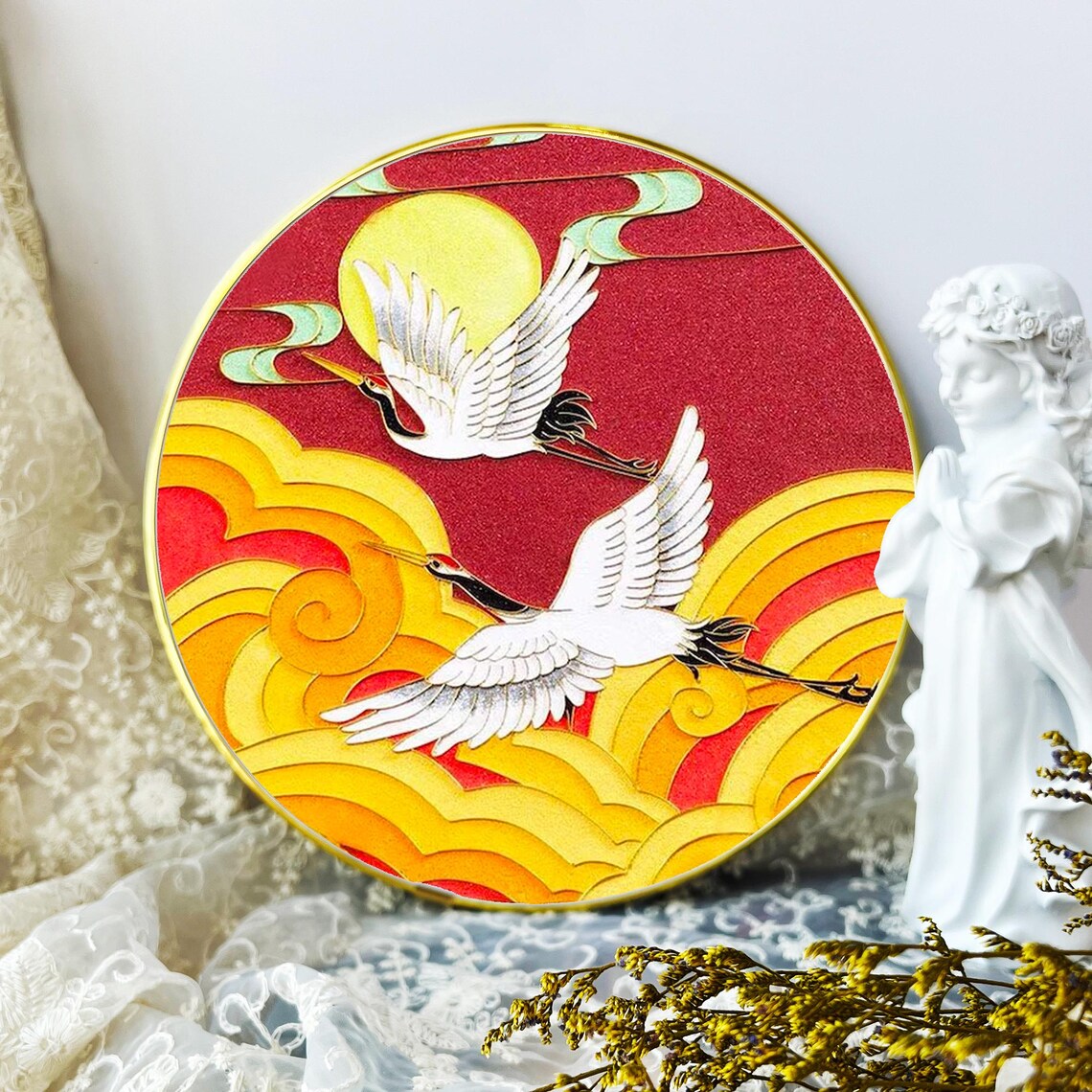 Cranes in the Sunrise Cloisonne DIY Kit Modern Arts and Crafts for ...