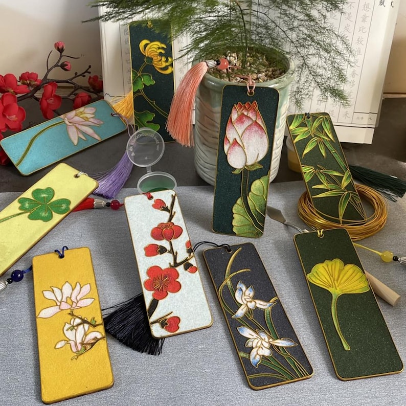 DIY Plants Cloisonne Enamel Bookmarks Art Crafts Ideas Hobbies for ...