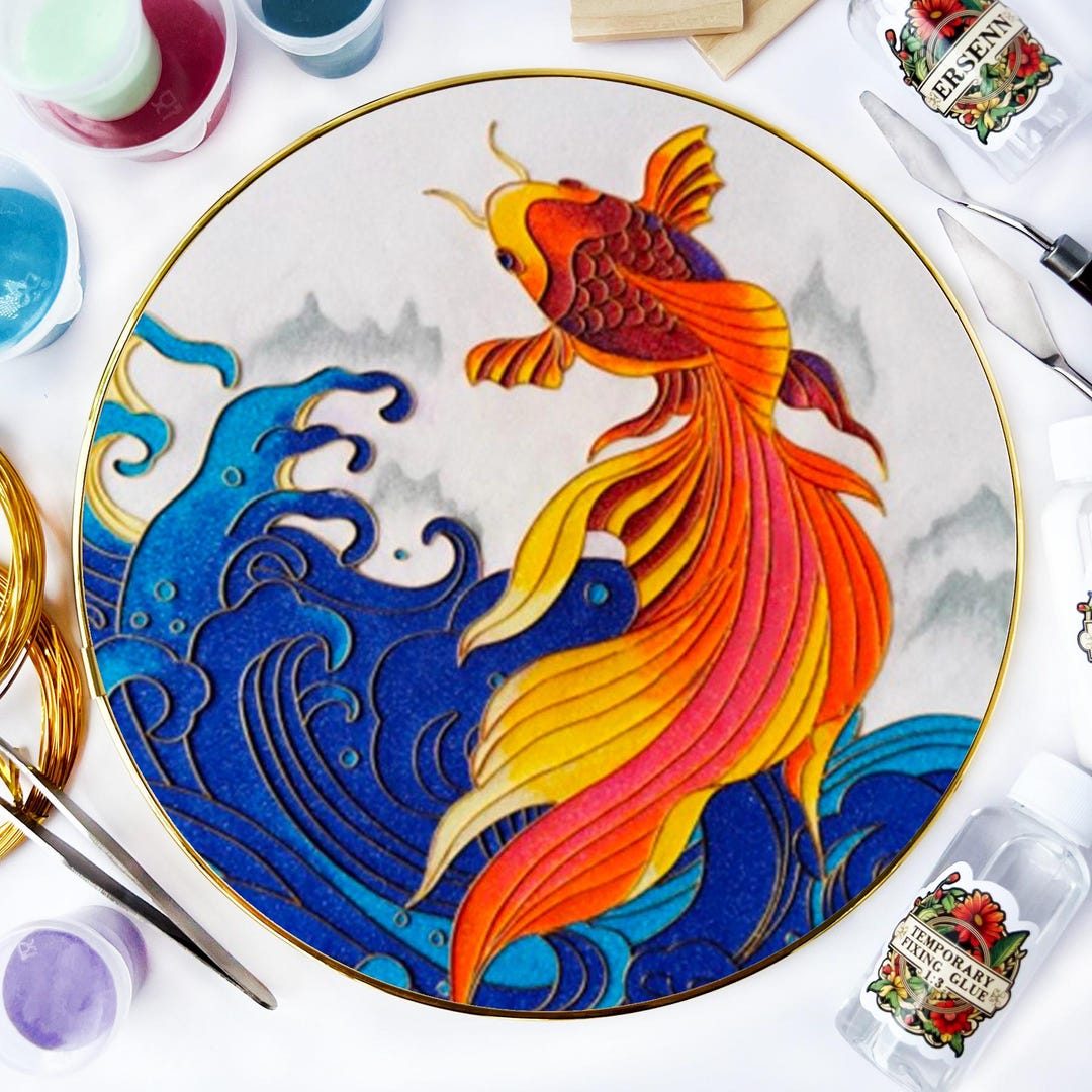 Leaping Goldfish Cloisonne DIY Kit – Create Elegant and Dynamic ...