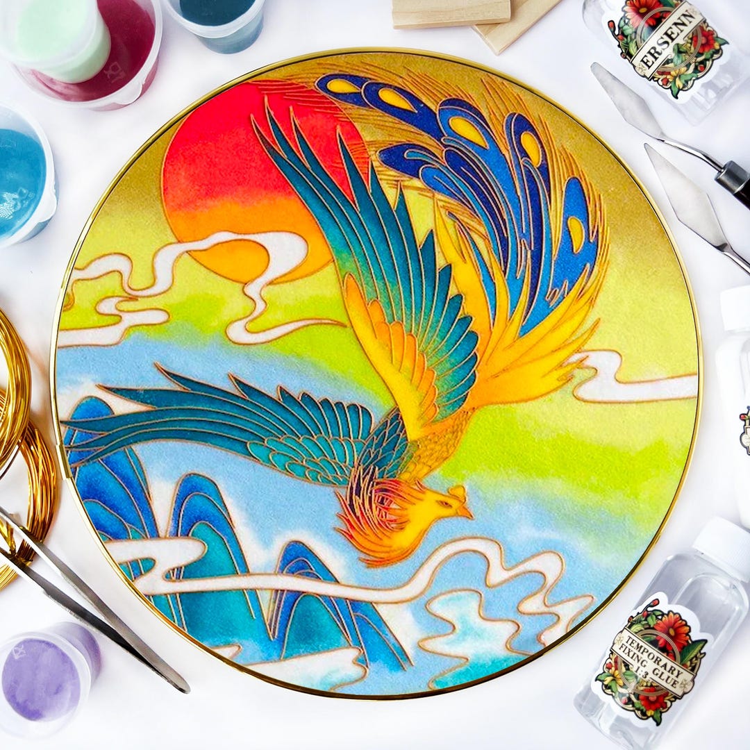 Vibrant Phoenix Cloisonne Art A Symbol of Rebirth and Grace-cloisonne ...