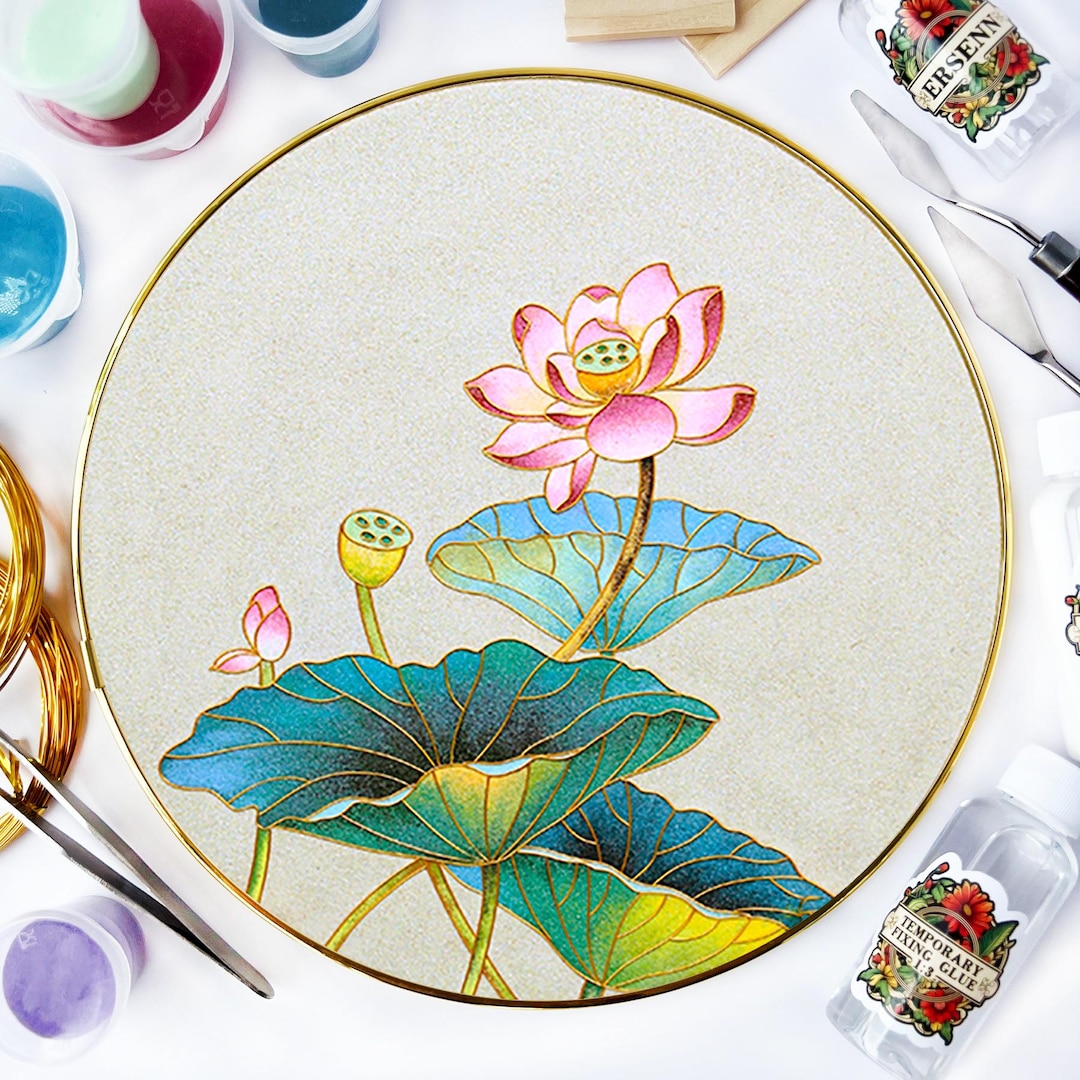 Lotus Flower Cloisonne DIY Art Kit-cloisonne Art for Beginners-tranquil ...