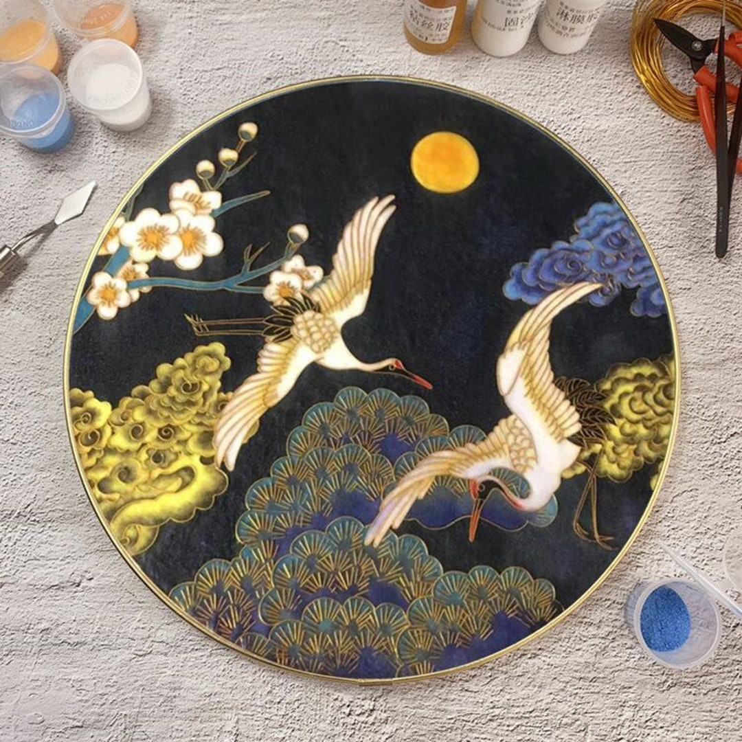 Cloisonne DIY Kit Red crowned Crane Serieshome Decoration - Etsy