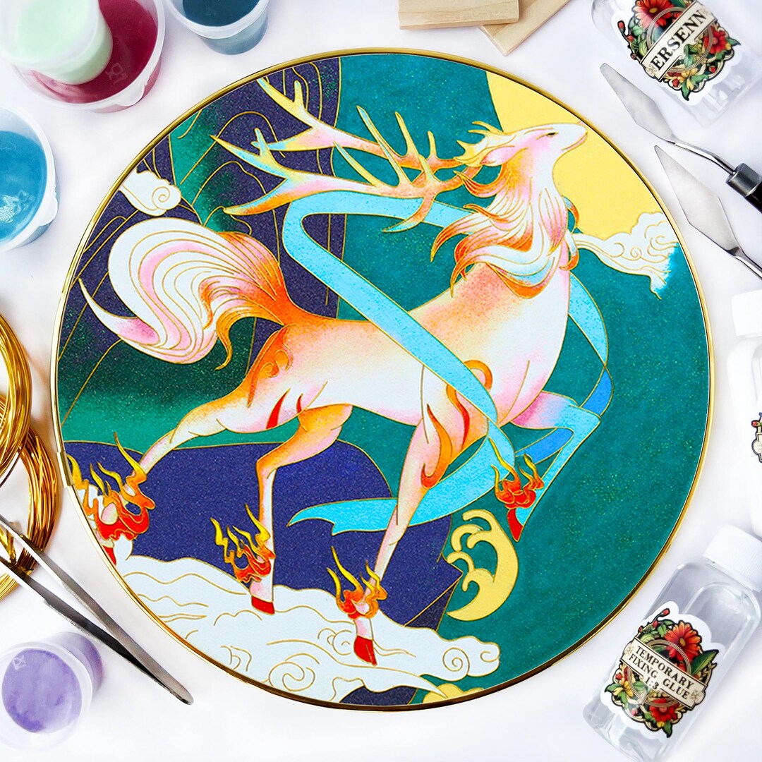 Nine Color Deer Cloisonne Digital Oil Painting Pattern DIY Kit ...