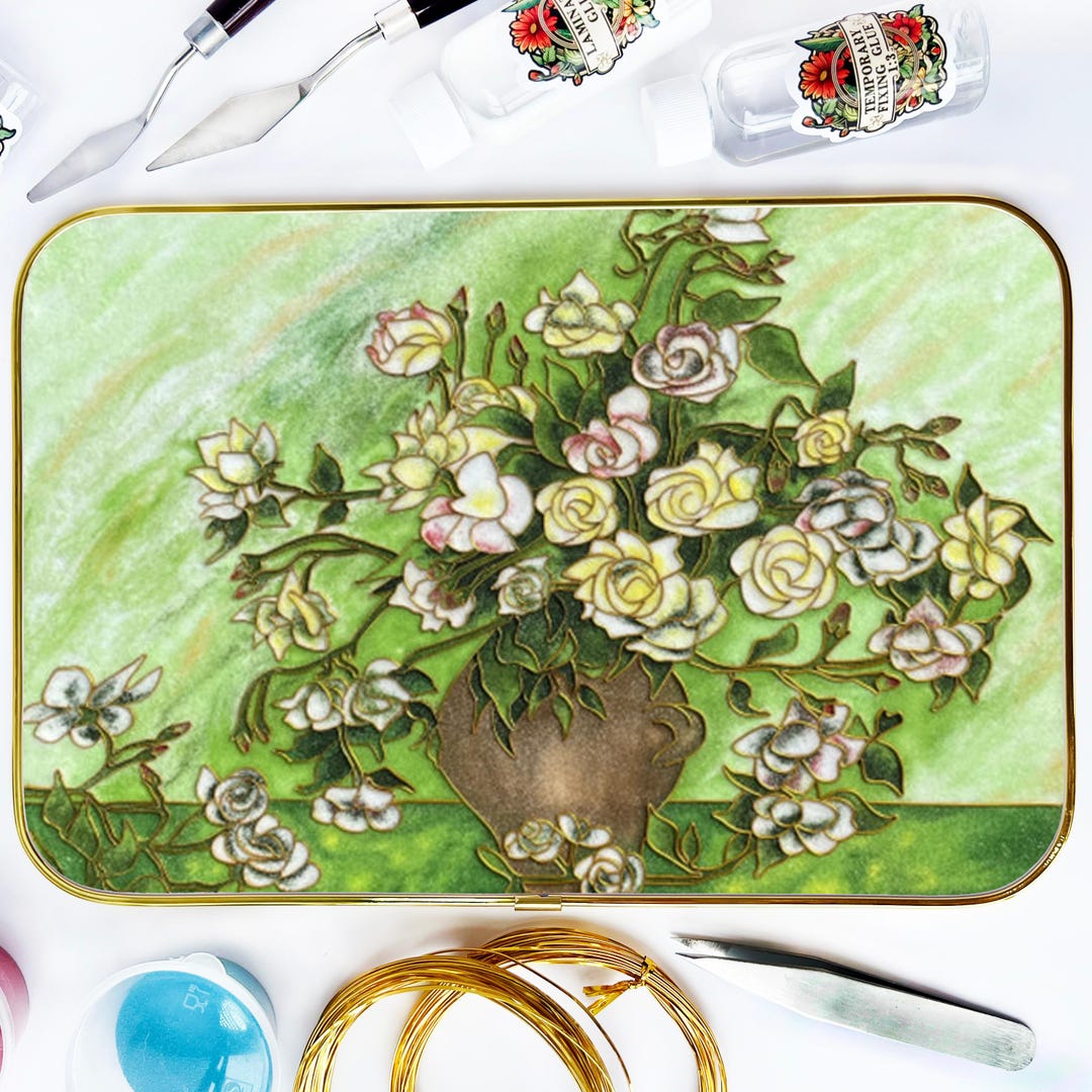 Fresh Flower Cloisonne DIY Kit With Elegant Floral Design, Suitable for ...