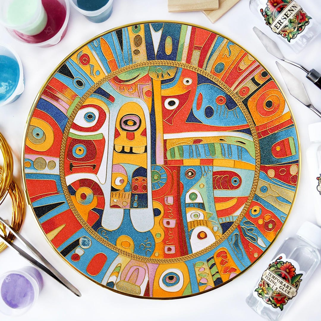 Geometric Color Swirl Cloisonne Digital Painting Pattern DIY Kit ...