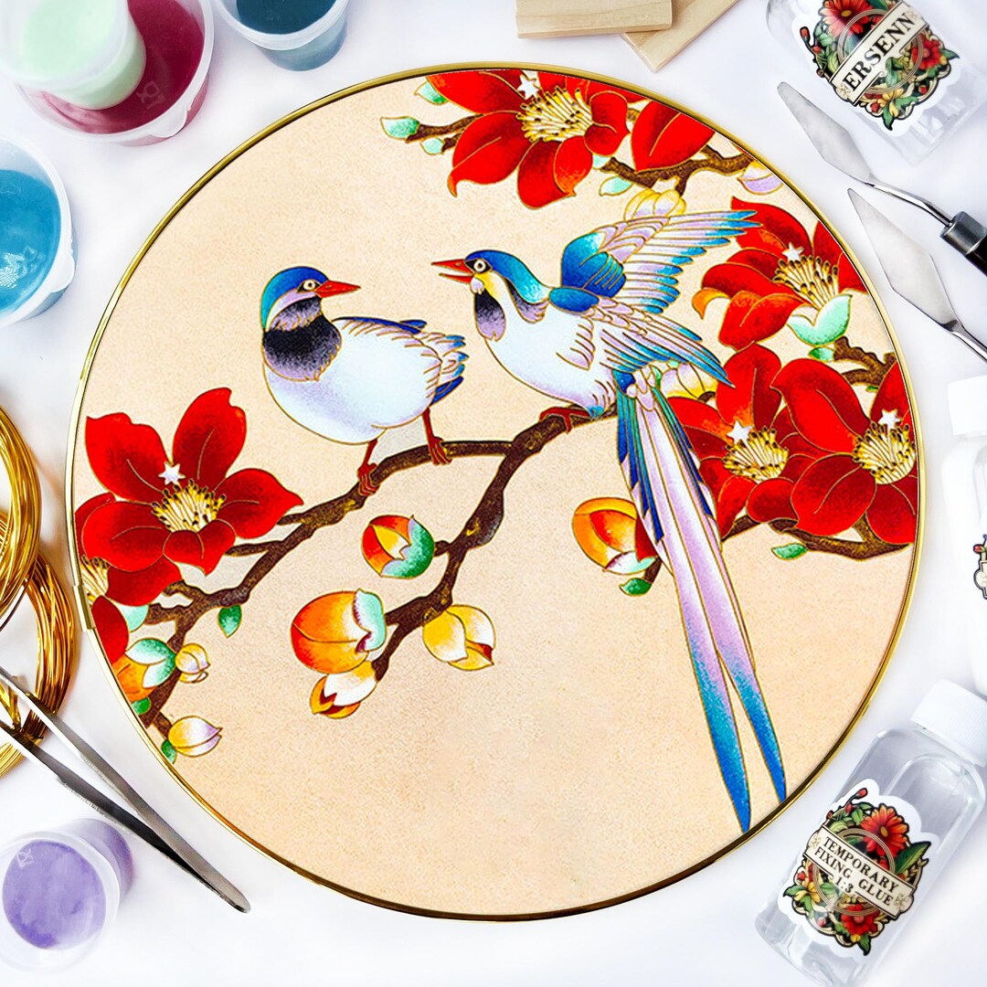 Beautiful Magpies on Branch Cloisonne DIY Kit-magpie Art-create a ...