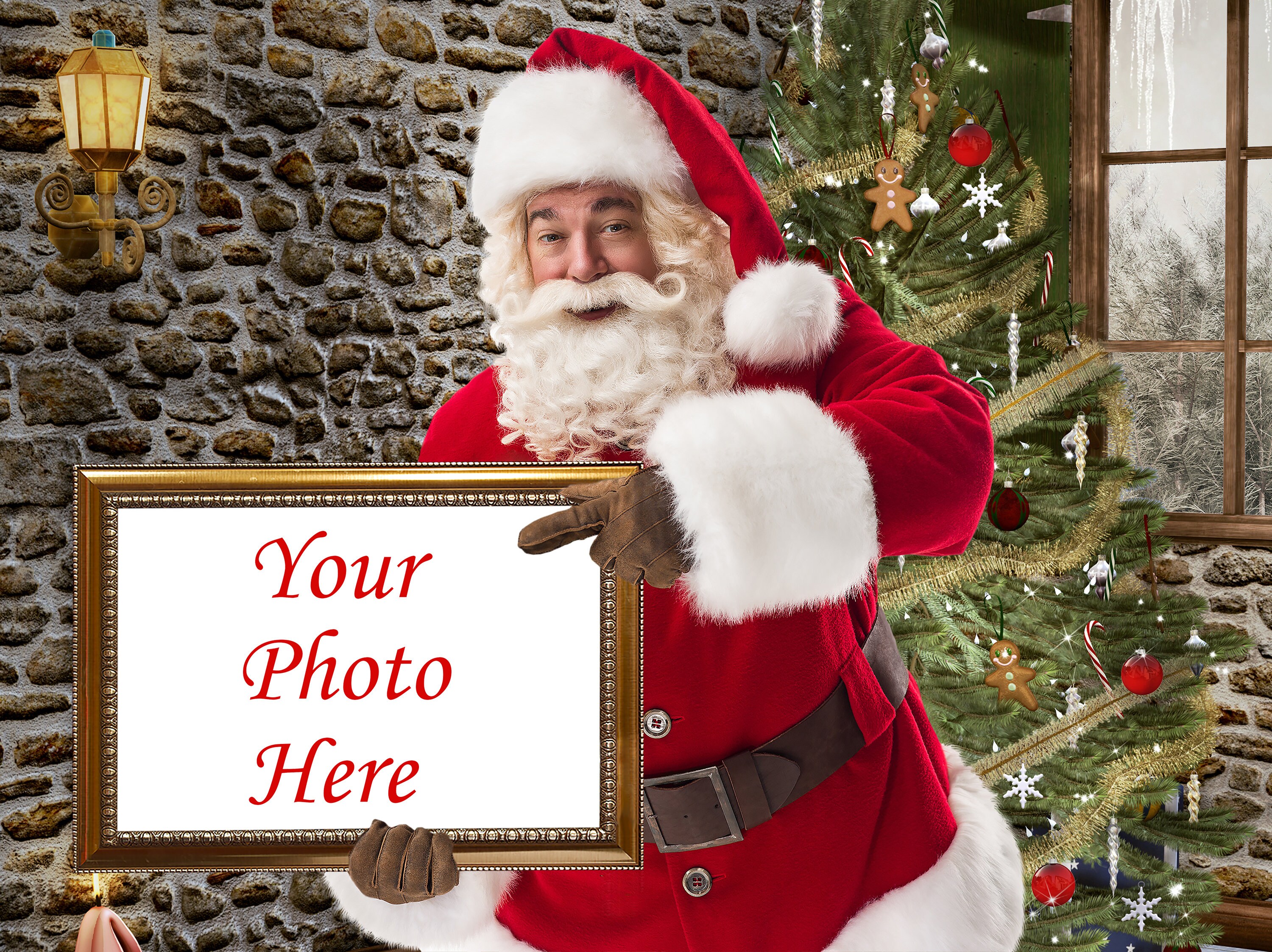 Photoshop Santa Background Digital Sign Holding Frame Santa - Etsy