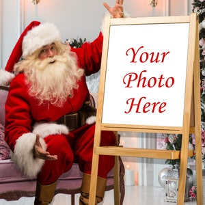Digital Sign Holding Frame Santa Overlay Template Photoshop Santa ...