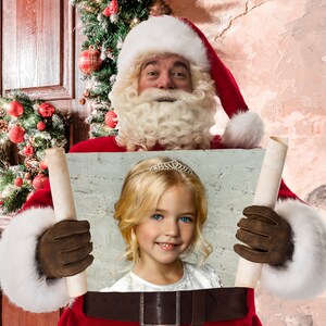 Digital Sign Holding Frame Santa Overlay Template Photoshop Santa ...