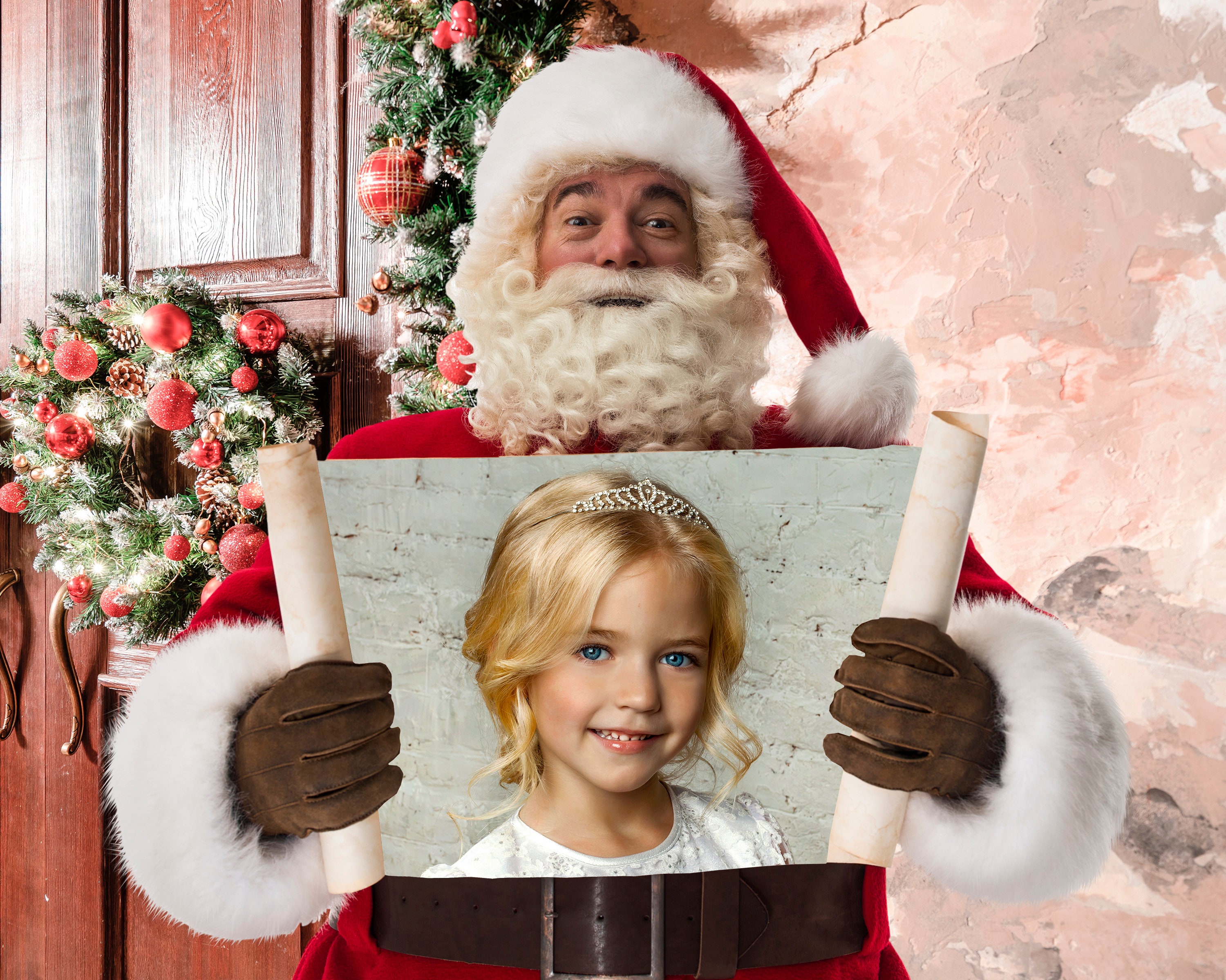 Santa Claus Frame Template Photoshop Santa Background Digital Sign ...