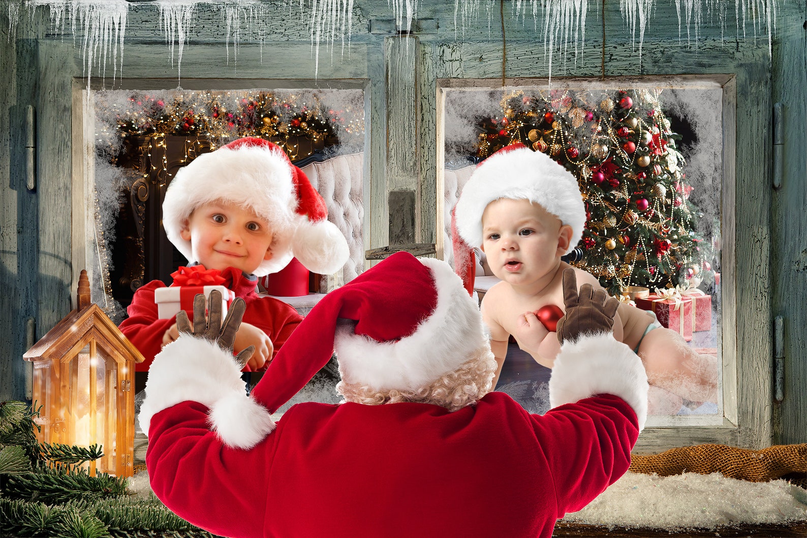 Santa Background Frame Composite Santa Overlay Frame Template - Etsy