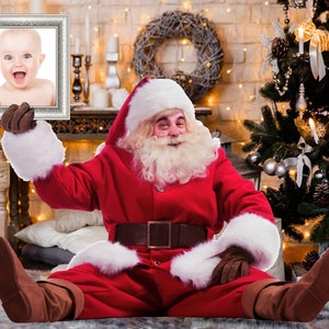Digital Sign Holding Frame Santa Overlay Template Photoshop Santa ...