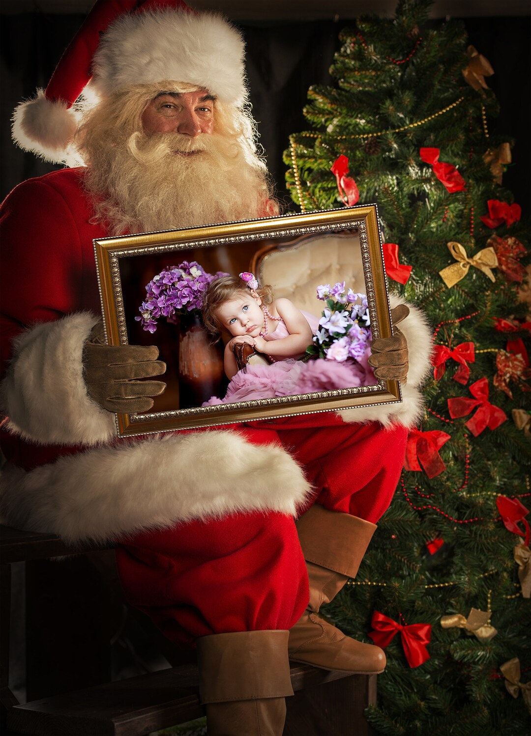 Santa Holding Frame Digital Template Christmas Digital Photoshop Santa ...