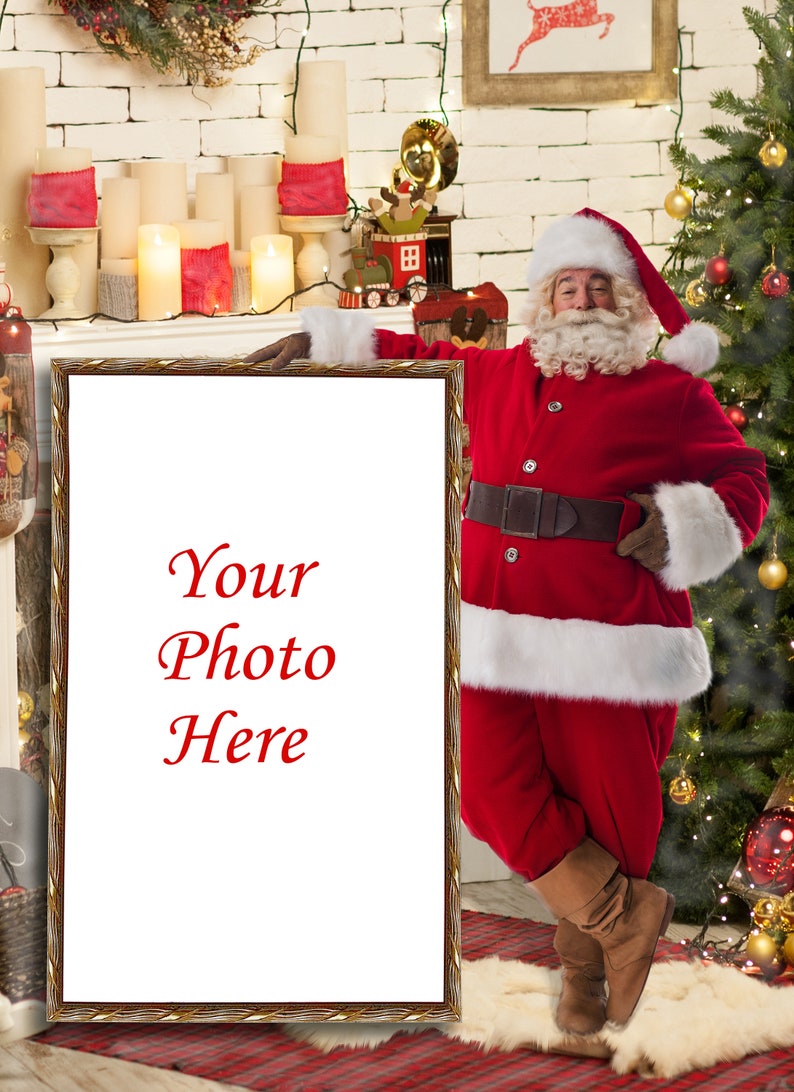 Santa Picture Frame Digital Sign Holding Frame Santa Template Christmas ...