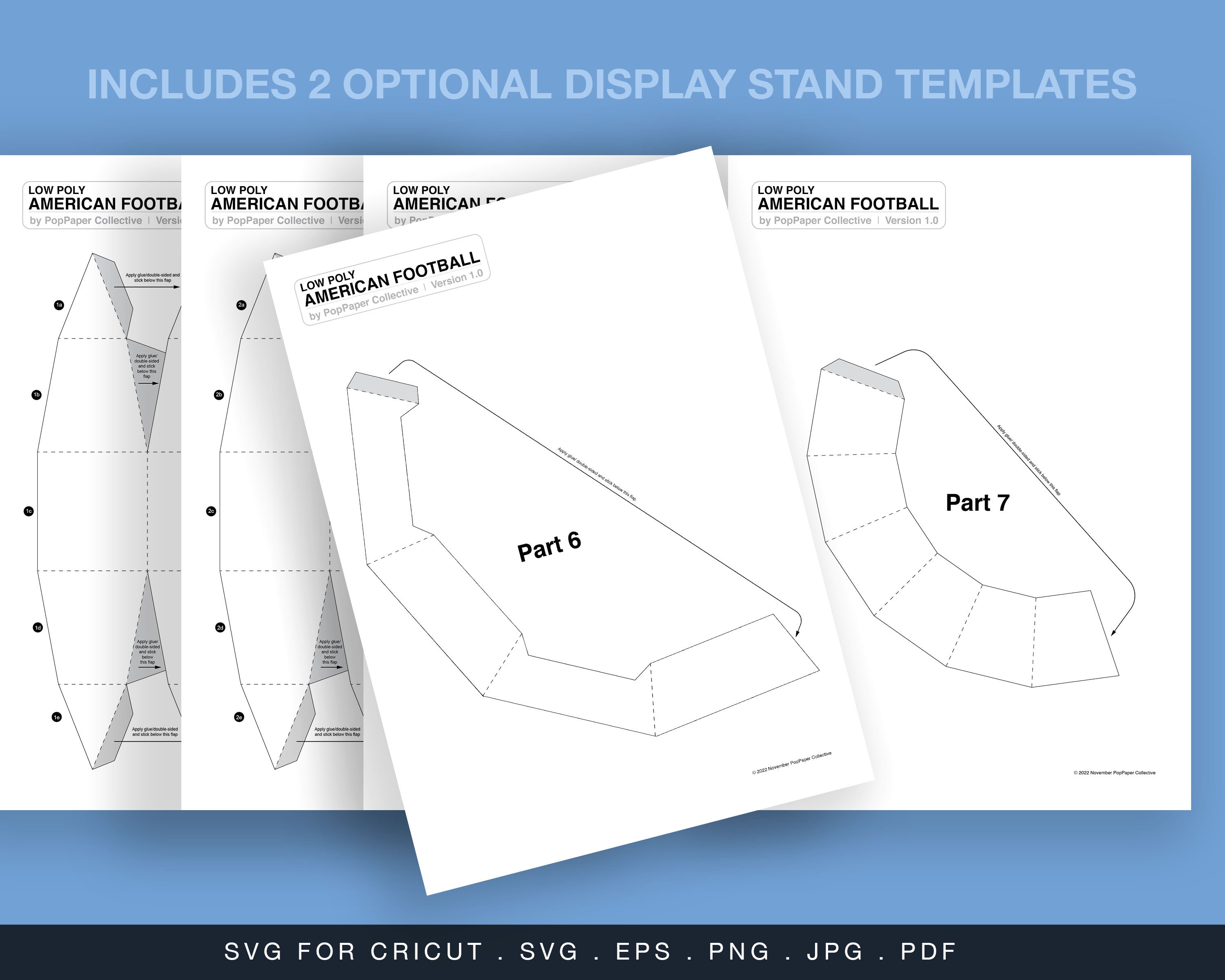 DIY Rugby Ball SVG Cricut I Printable Low Poly American Football ...