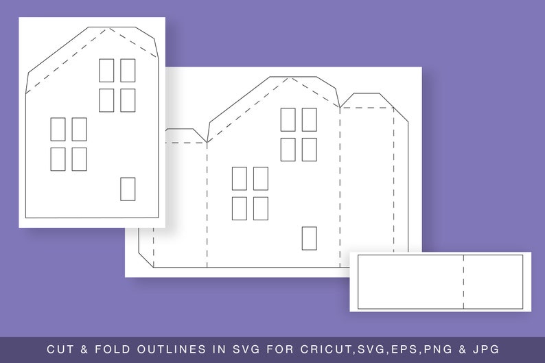 Paper House SVG Cricut Cutting Files | Paper Putz House Template for ...