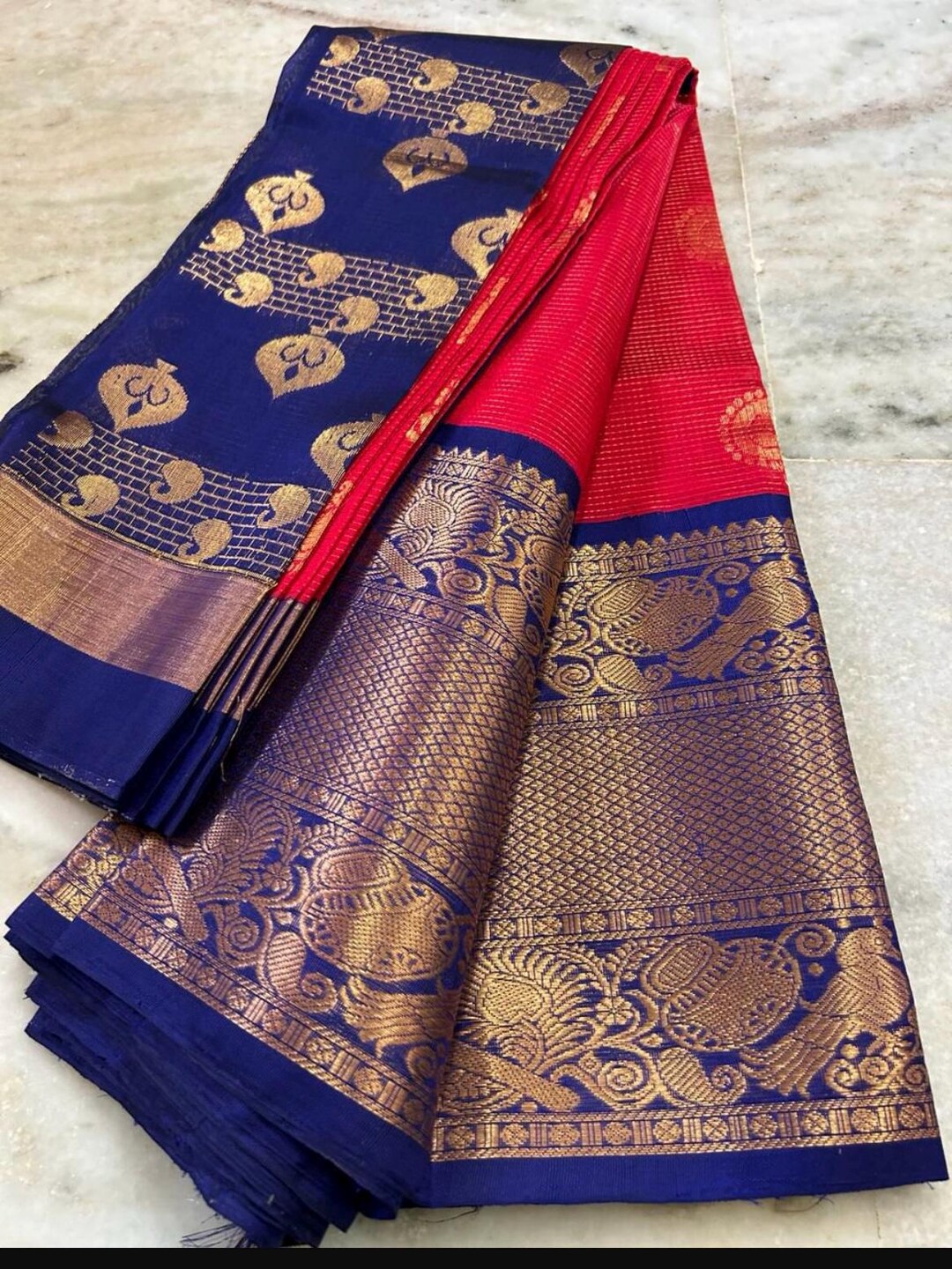 Beautiful Pure Mangalagiri Pattu Sari With Big Kanchi Borders With All ...