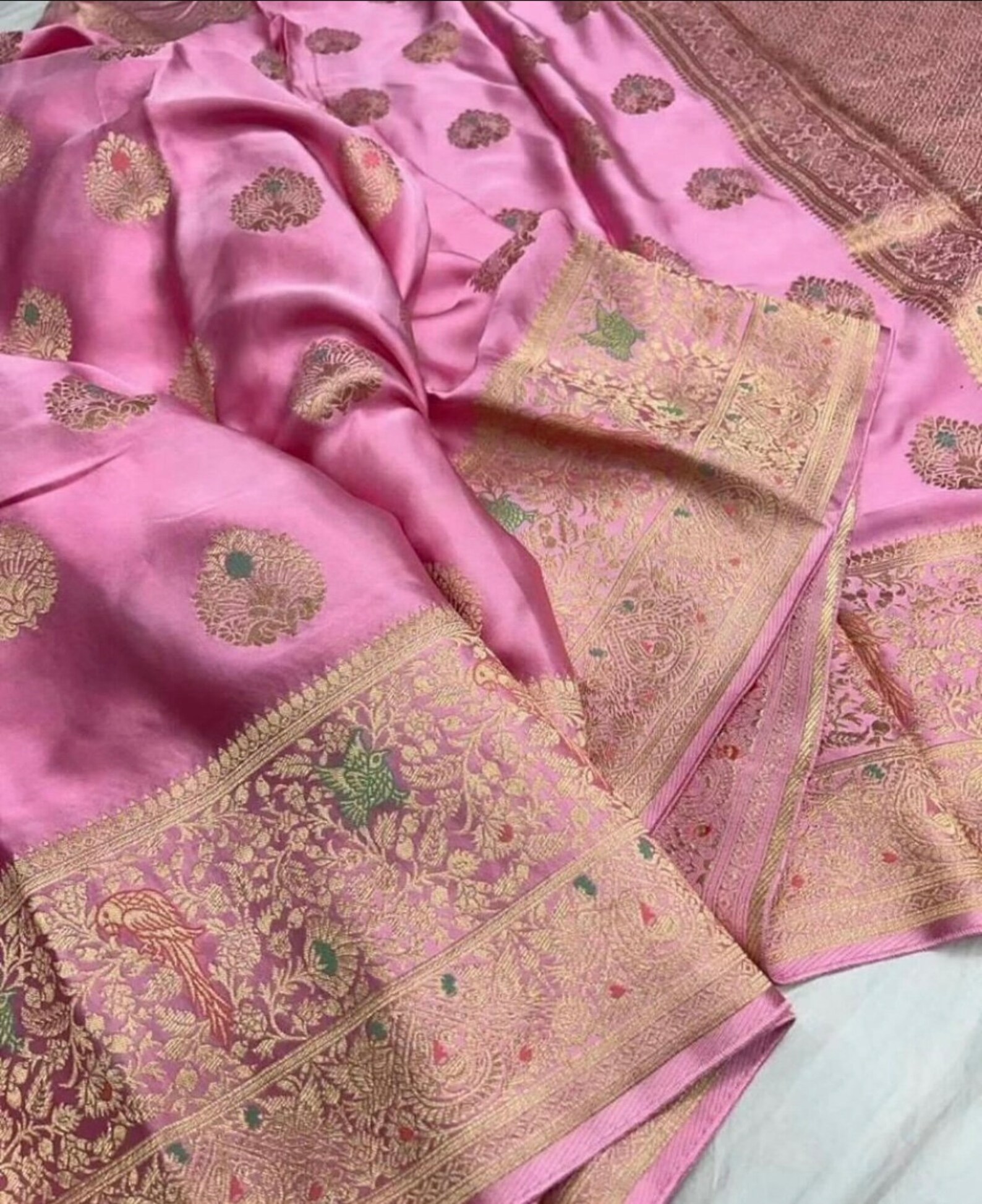 Beautiful Pure Mushru Satin Silk Sari With Running Blouse Piece - Etsy