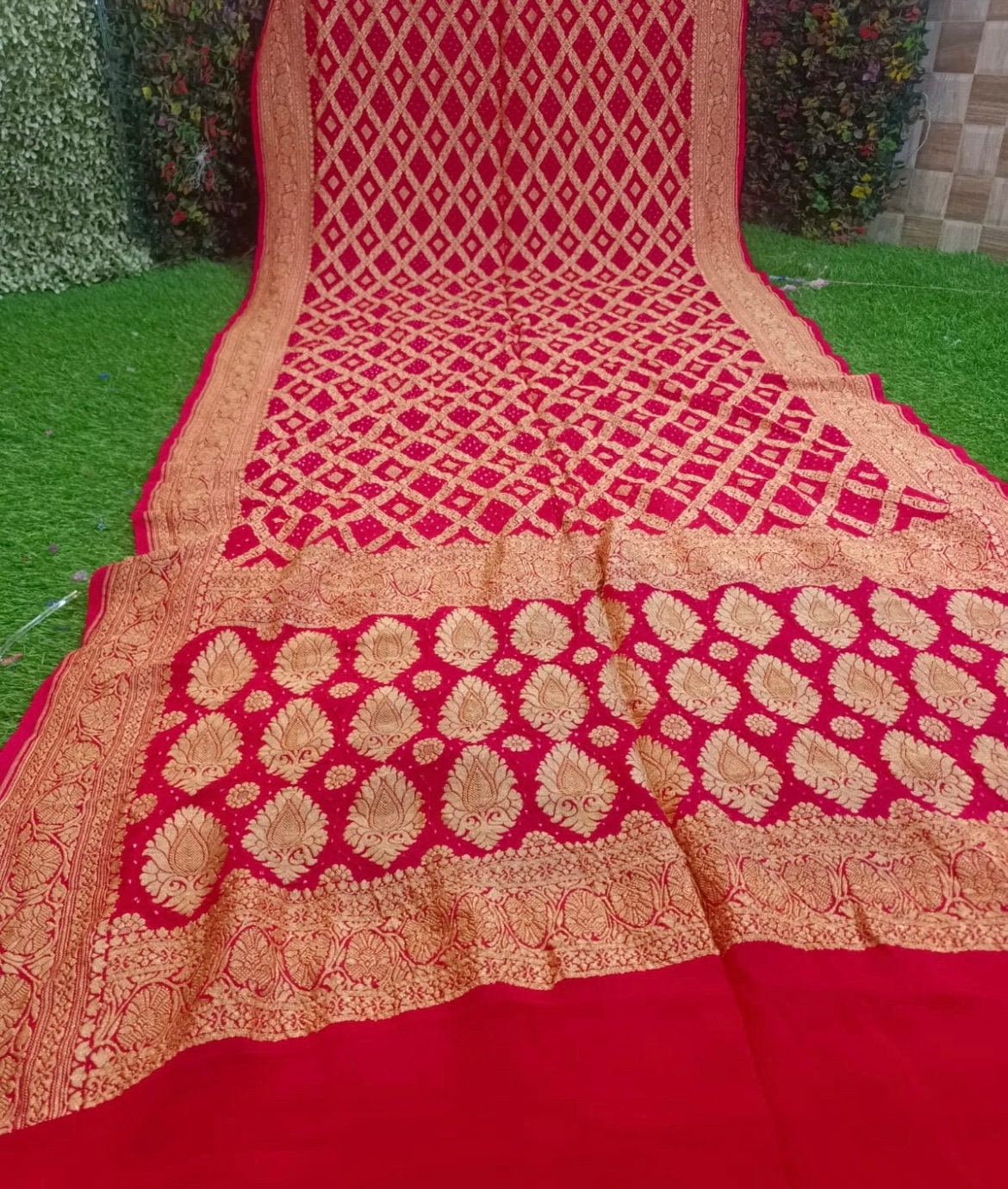 Beautiful Pure Gorget Bandni Sari With Running Blouse Piece - Etsy