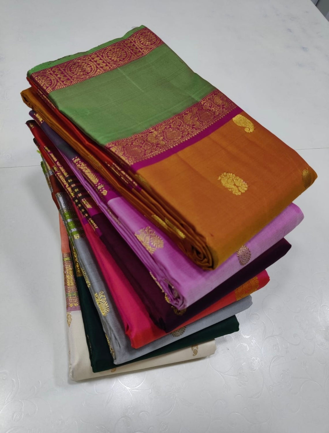 Pure Kanjivaram Light Weight Sari With 2 Gram Gold ZARI Weaving With ...