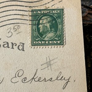 1908 Series Franklin One Cent Stamp on Postcard - Etsy