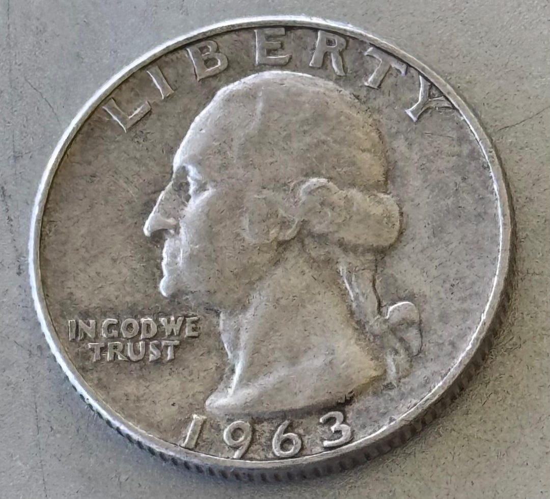 1963 D Silver Washington Quarter, 90 Percent Silver - Etsy
