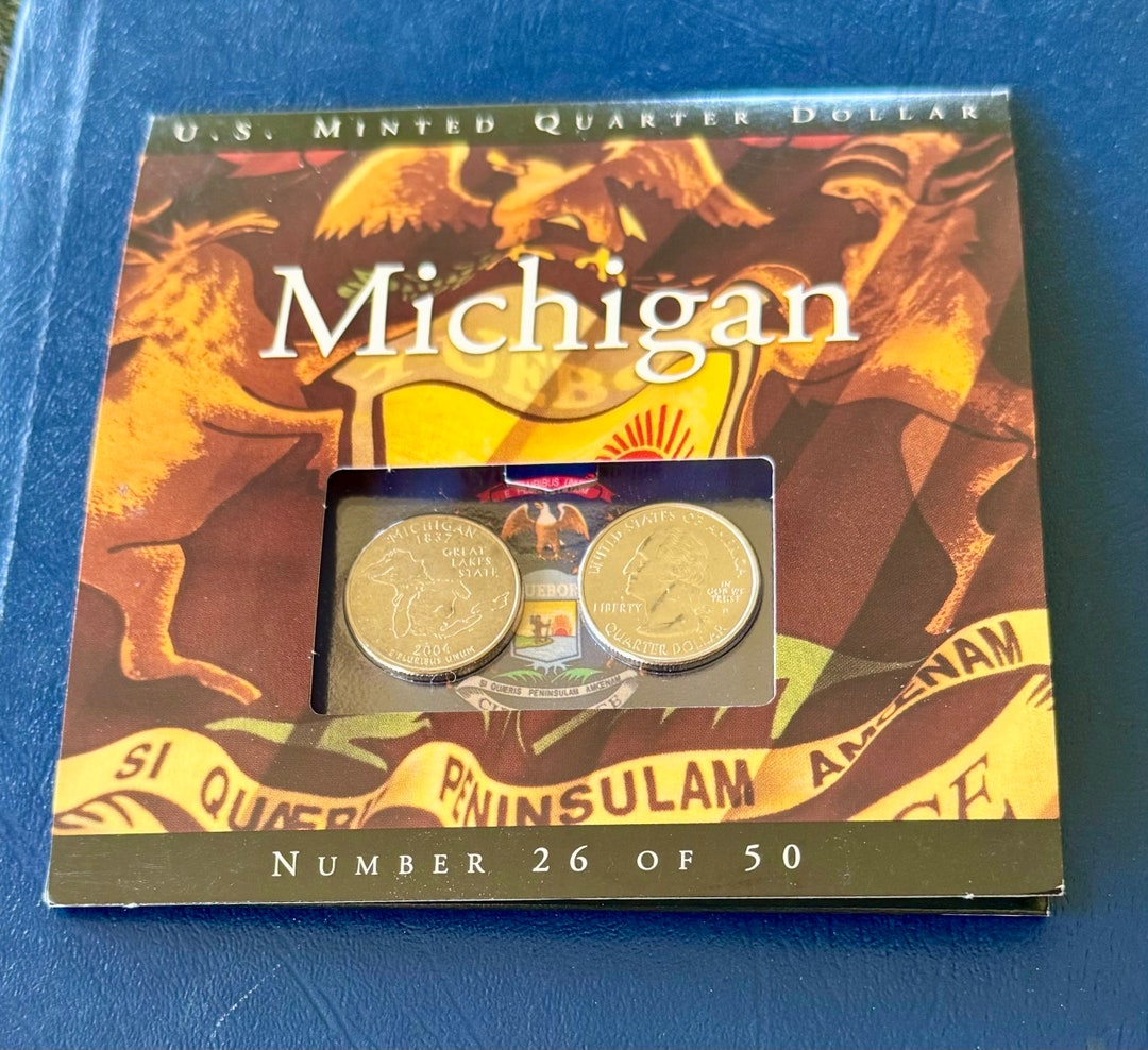 2004 P and D Michigan State Quarter Two Coin Set Coins of America - Etsy