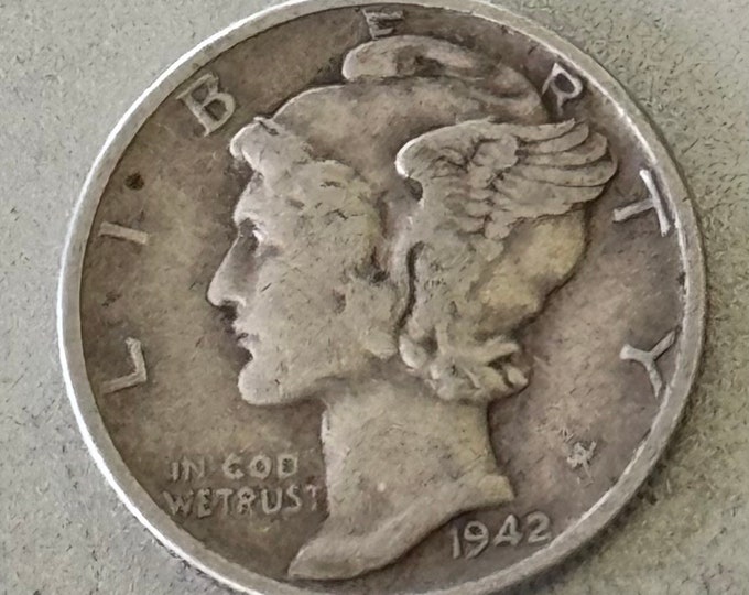 One 1942 Uncirculated Silver Mercury Dime - Etsy