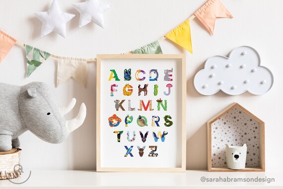 Animal Alphabet Poster for Baby Nursery Kids Wall Art - Etsy