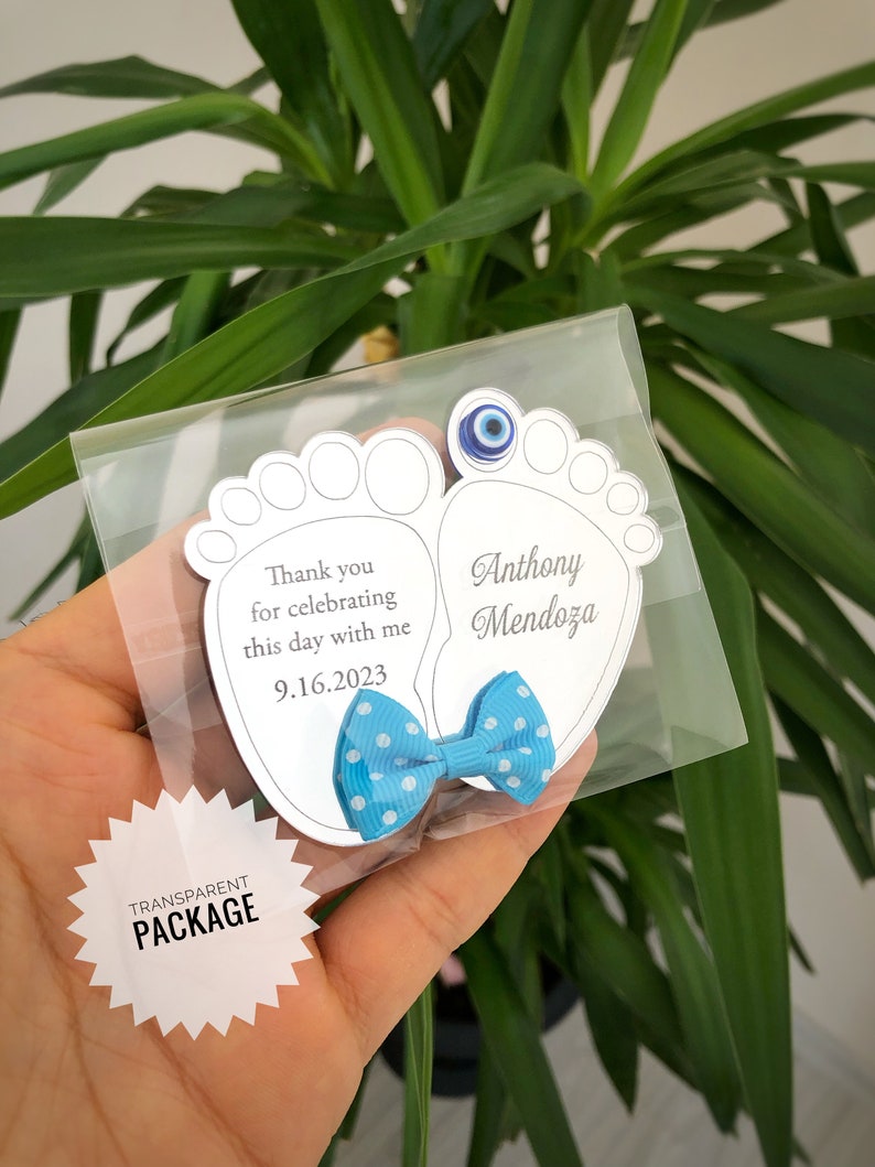 Personalized Baby Feet Mirror Magnet Favors: Baby Shower, Birthday - Etsy