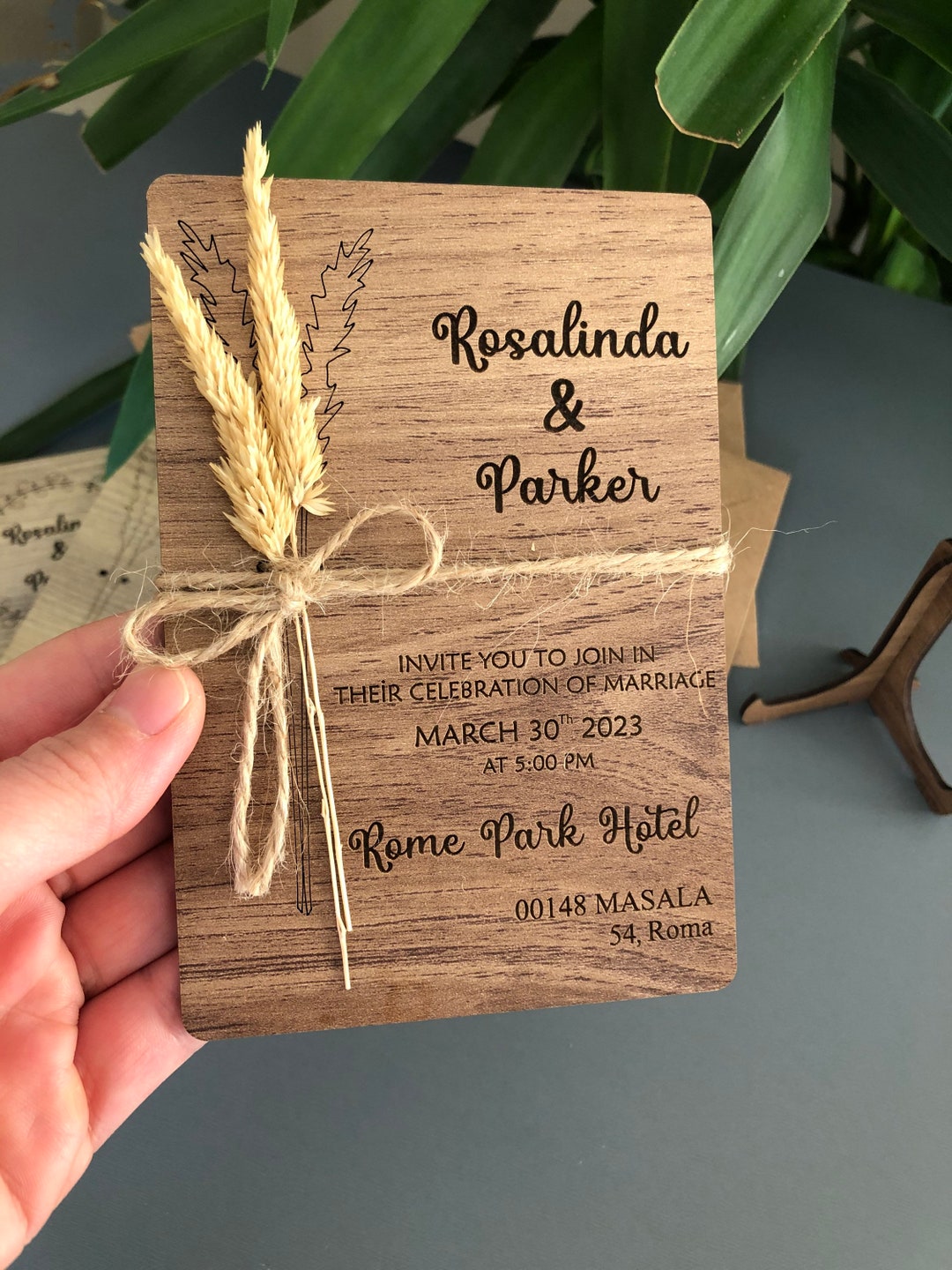 Wood & Dry Flower Wedding Invitation Wedding Invitations - Etsy