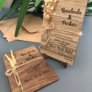 Wood & Dry Flower Wedding Invitation, Wedding Invitations, Rustic ...