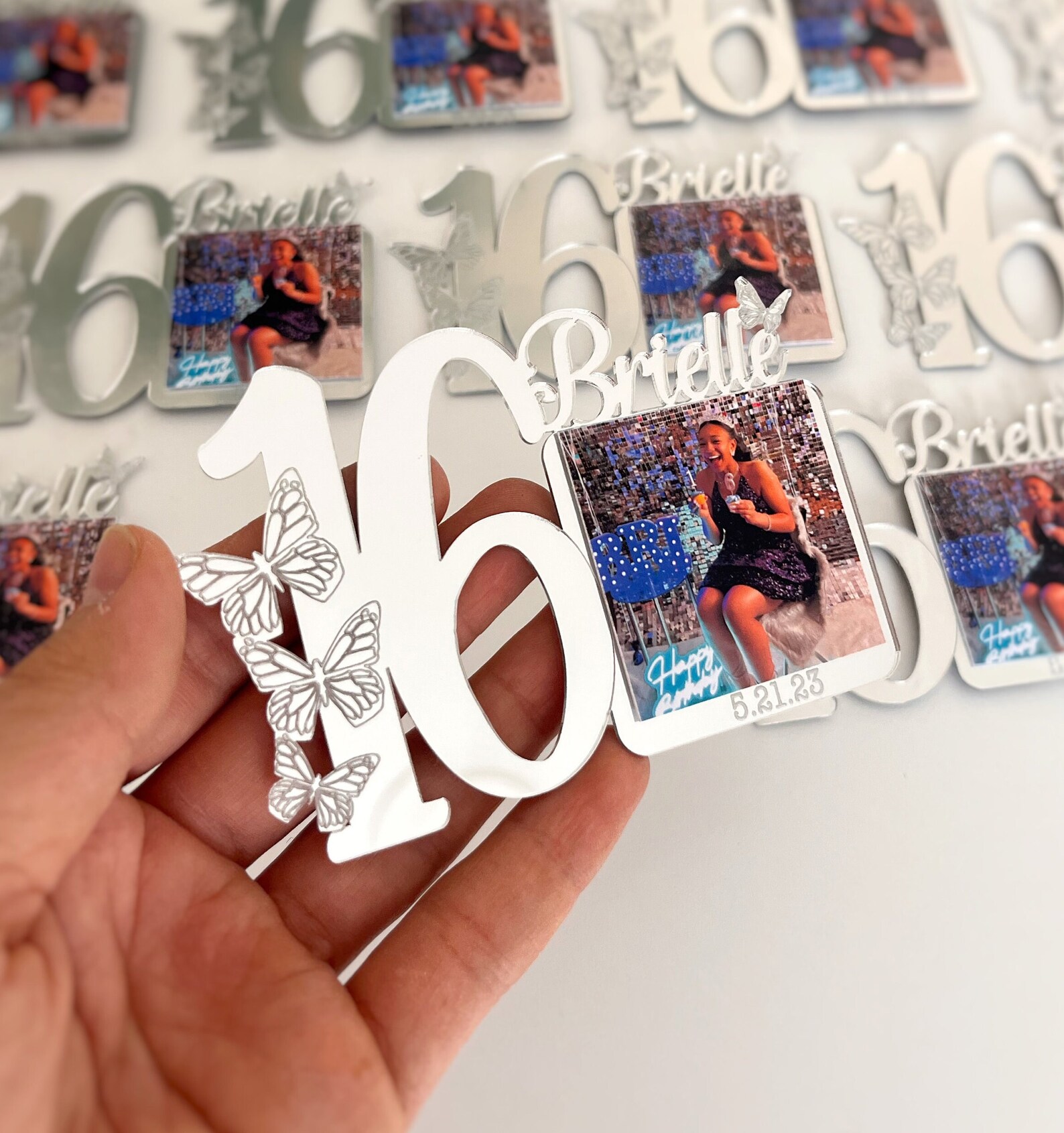 Custom Sweet 16 Photo Frame Favors: Butterfly Decorations - Etsy
